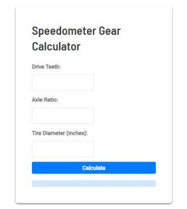 Speedometer Gear Calculator - Tire Size Compare