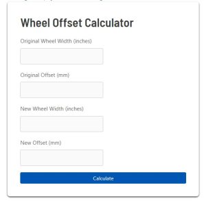 Wheel Offset Calculator - Tire Size Compare