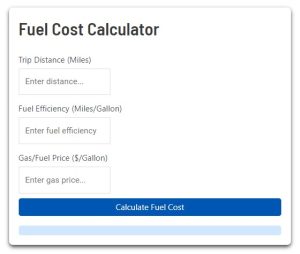 Fuel Cost Calculator - Tire Size Compare